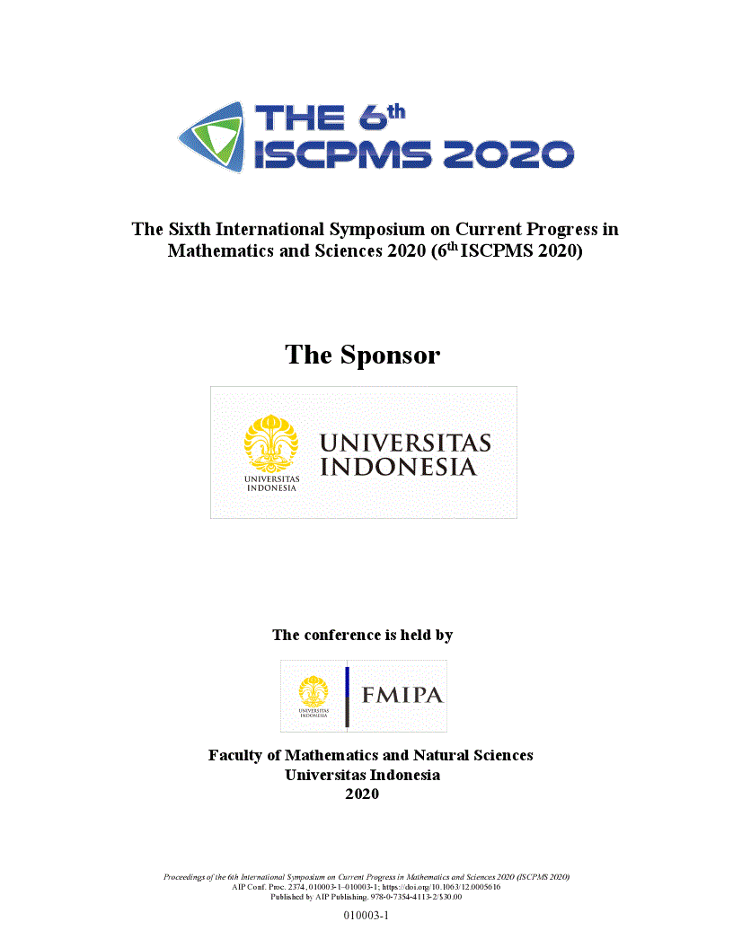 Sponsors: 6th International Symposium on Current Progress in ...