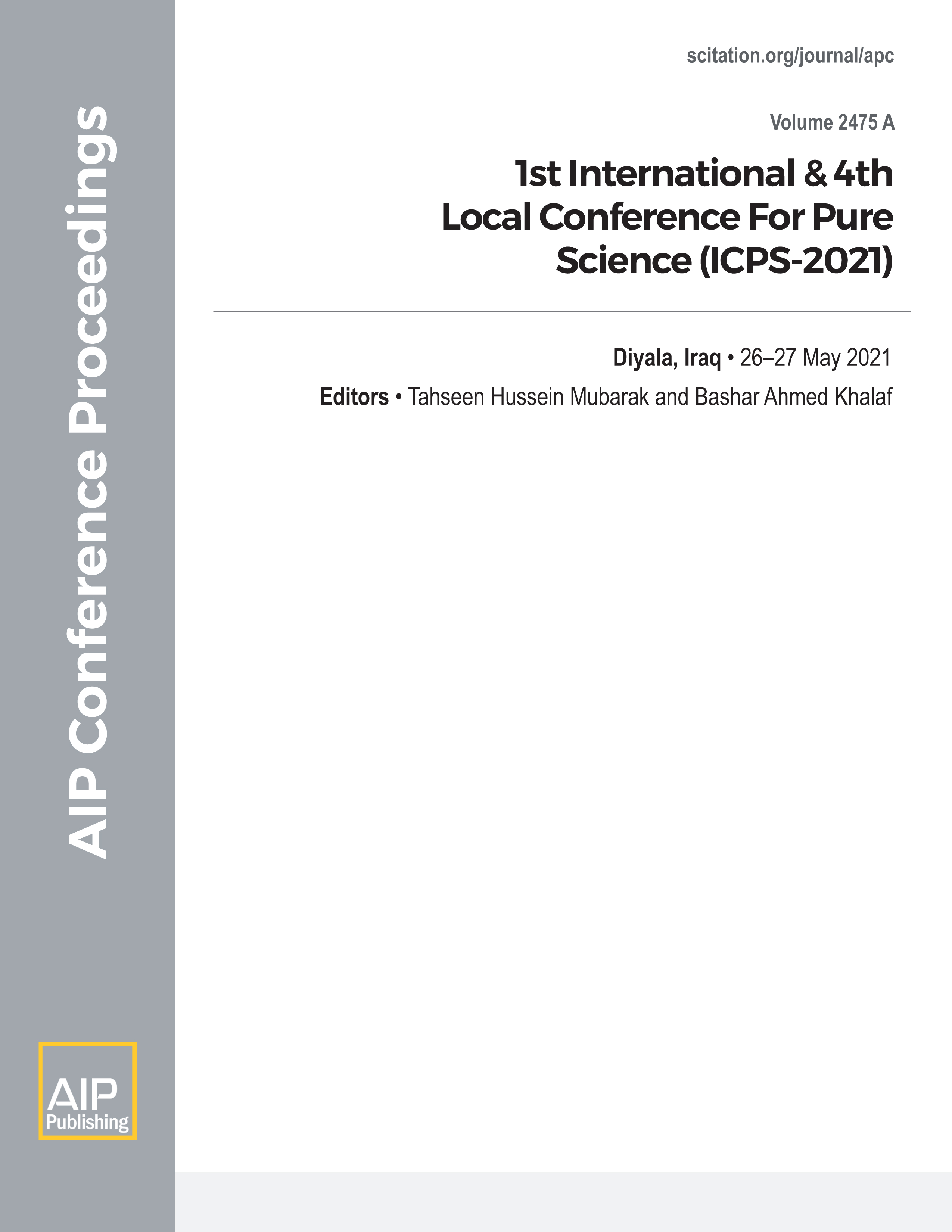 Volume 2475 Issue 1 | AIP Conference Proceedings | AIP Publishing