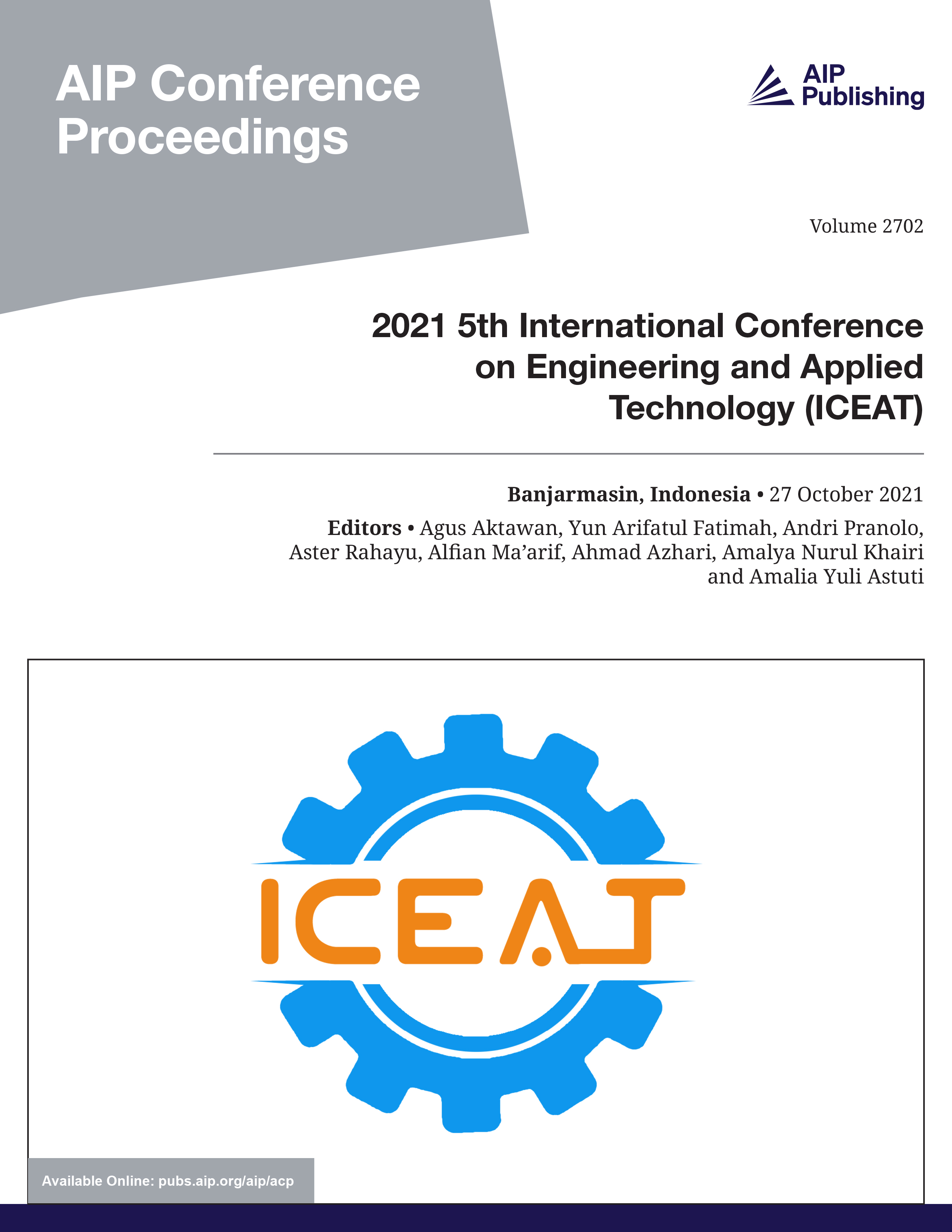 Volume 2702 Issue 1 | AIP Conference Proceedings | AIP Publishing