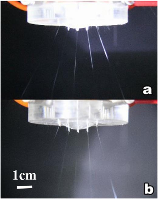 Highly efficient air-assisted multi-jet electrospinning with curved ...