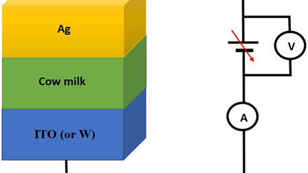 Electrical conduction and resistive switching in cow milk-based devices ...