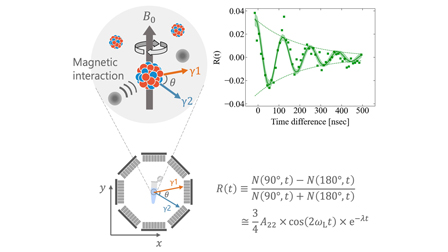 Modality for estimating NMR relaxation time using perturbed angular correlation in double-photon ...