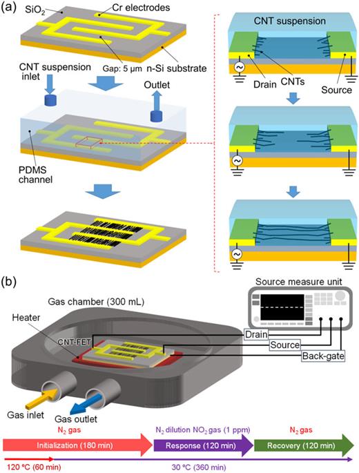 NO2 gas response and recovery properties of ambipolar CNT-FETs with ...