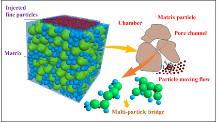 Migration trajectories and blocking effect of the fine particles in porous media based on ...