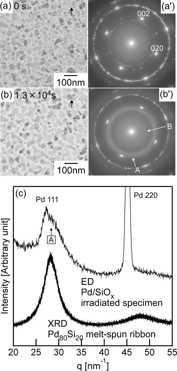 An amorphous phase formation at palladium / silicon oxide (Pd/SiOx ...