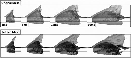 Supercavitating flow around high-speed underwater projectile near free ...