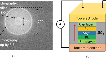 Barrier breakdown mechanism in nano-scale perpendicular magnetic tunnel ...