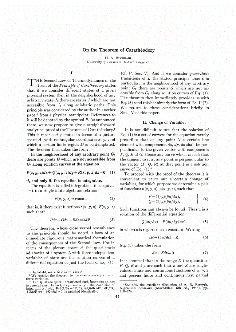 On the Theorem of Carathéodory | American Journal of Physics | AIP ...