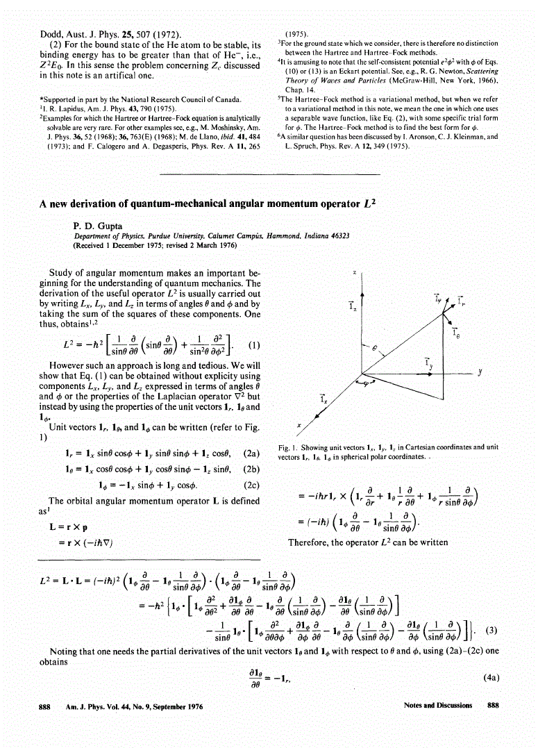 A new derivation of quantum‐mechanical angular momentum operator L2 | American Journal of ...
