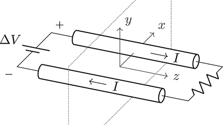 DC power transported by two infinite parallel wires | American Journal ...