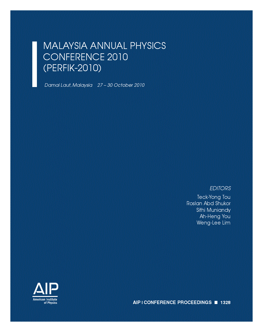 Front Matter For Volume 1328 Aip Conference Proceedings Aip Publishing