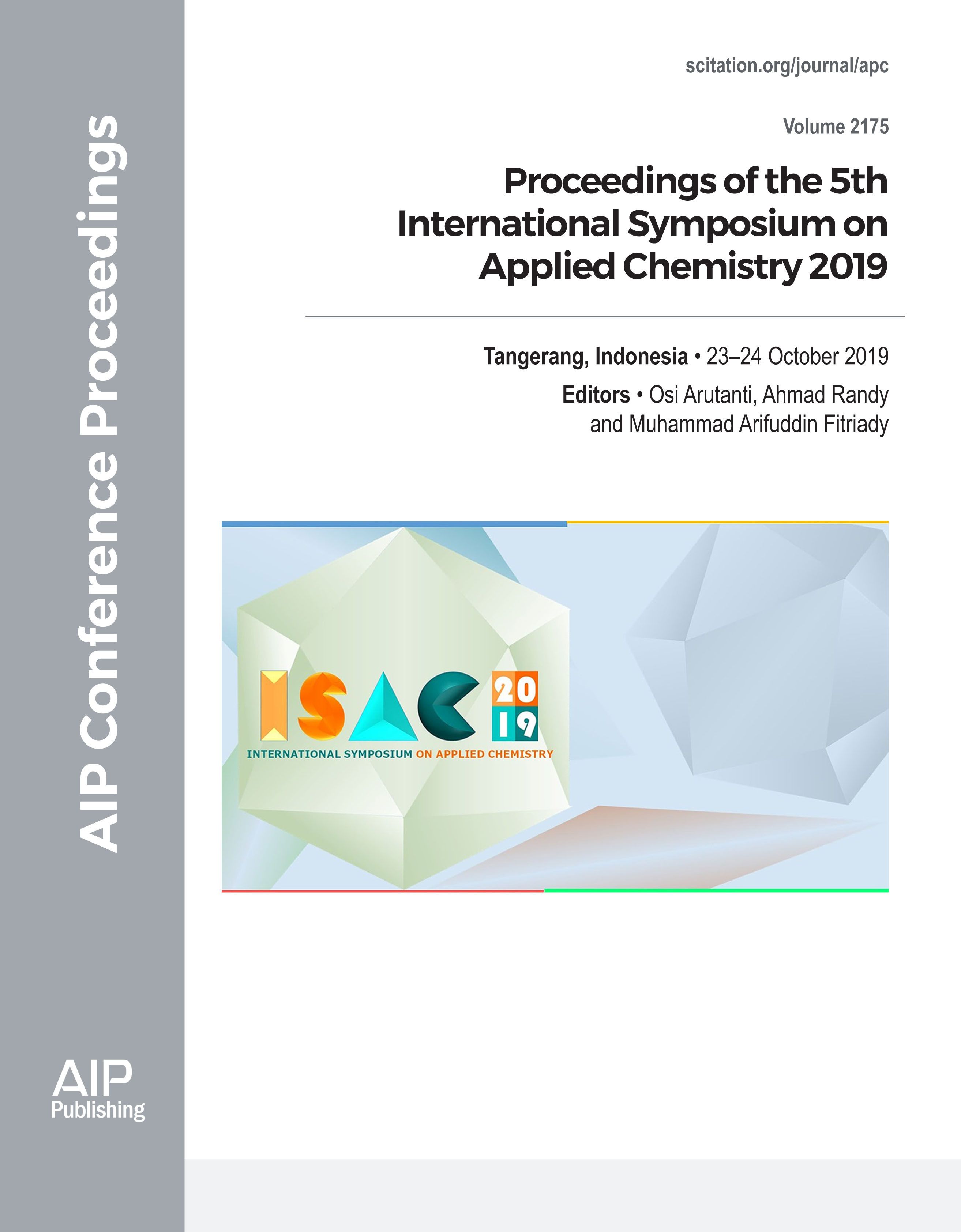 Volume 2175 Issue 1 | AIP Conference Proceedings | AIP Publishing