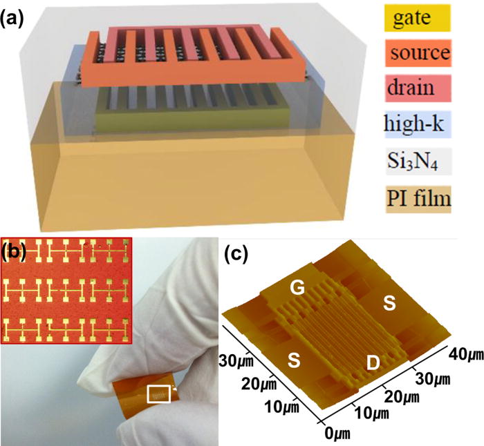 Multi-finger flexible graphene field effect transistors with high ...