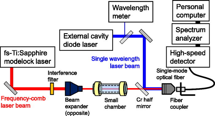 Absorption spectroscopy using interference between optical frequency ...