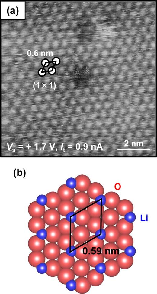 True atomic-scale imaging of a spinel Li4Ti5O12(111) surface in aqueous ...