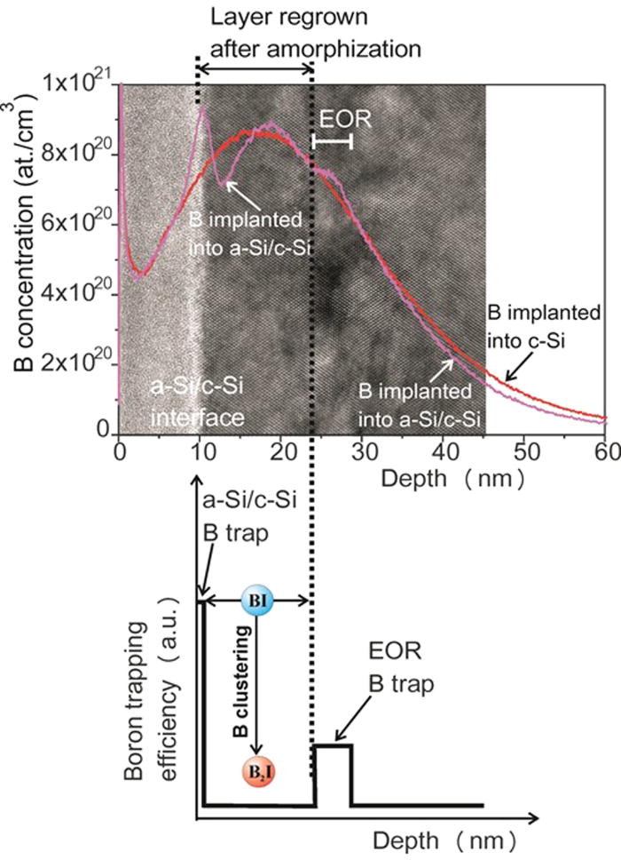 Local traps as nanoscale reaction-diffusion probes: B clustering in c ...