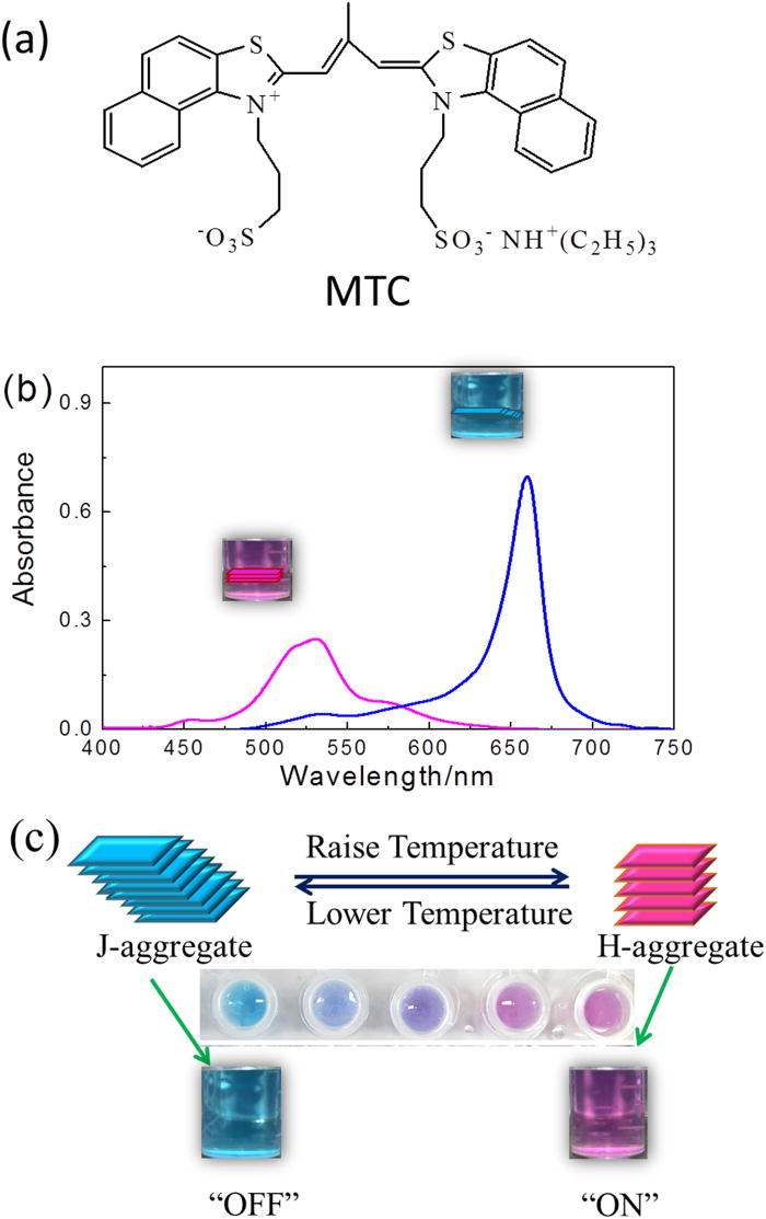 A colorimetric temperature sensor of a cyanine dye supramolecule and ...