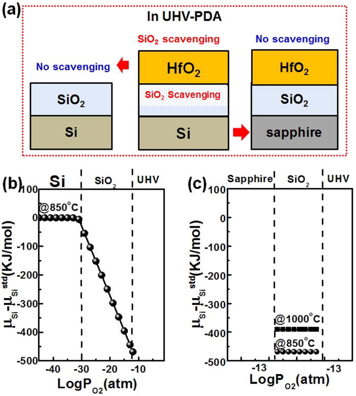 Thermodynamic understanding and analytical modeling of interfacial SiO2 scavenging in HfO2 gate ...