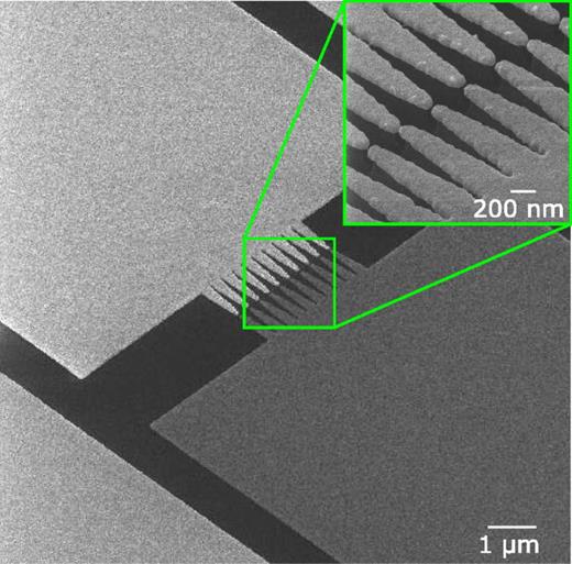 Lateral nanoscale field emission comb for frequency mixing | Applied ...