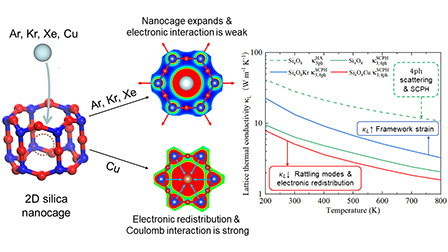 Anomalous thermal conductivity in 2D silica nanocages of immobilizing ...