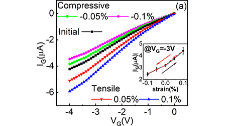 Effect of tensile and compressive strain on the gate leakage current ...