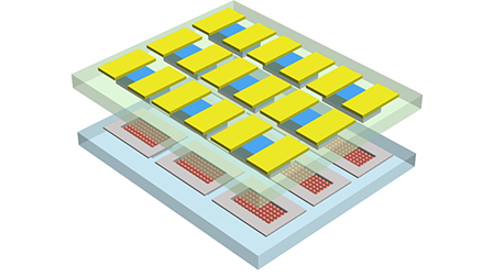 Printing quantum dot color conversion layer in etch pits using EHD ...
