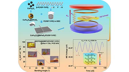 Retainable large magnetoelectric coupling in BiFeO3@CoFe2O4 core-shell nanoparticle embedded P ...
