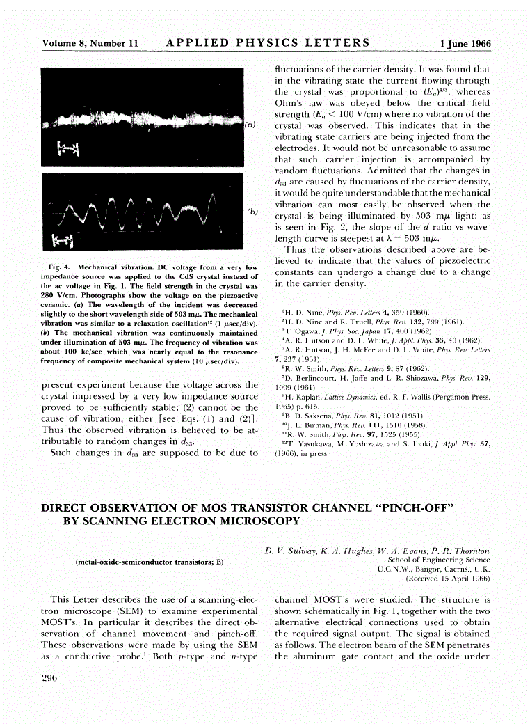 DIRECT OBSERVATION OF MOS TRANSISTOR CHANNEL ``PINCH‐OFF'' BY SCANNING ...