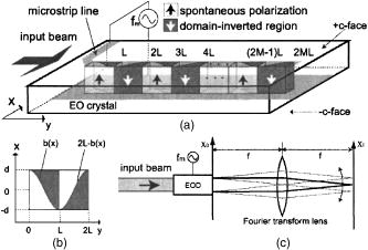 Ultrafast traveling-wave electro-optic deflector using domain ...