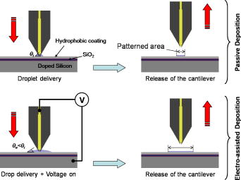 Electrowetting-assisted drop deposition for controlled spotting ...