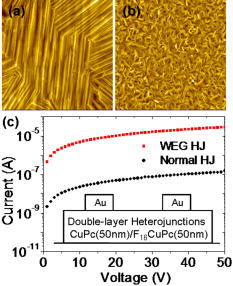 Single-crystal-like organic heterojunction with 40 nm thick charge ...
