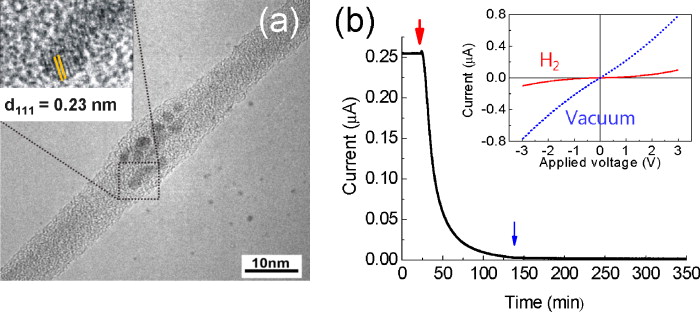 Electrical current suppression in Pd-doped vanadium pentoxide nanowires ...