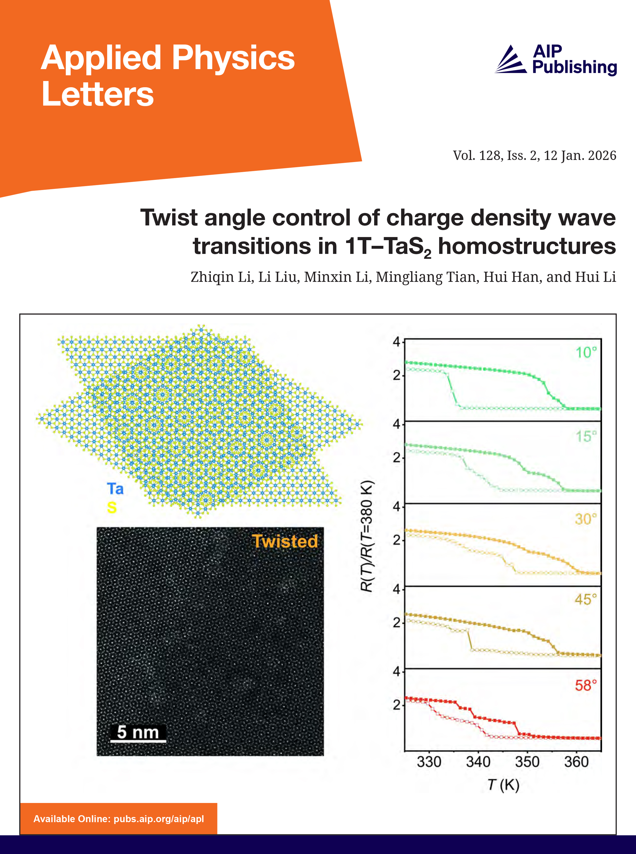 Volume 128 Issue 2 | Applied Physics Letters | AIP Publishing