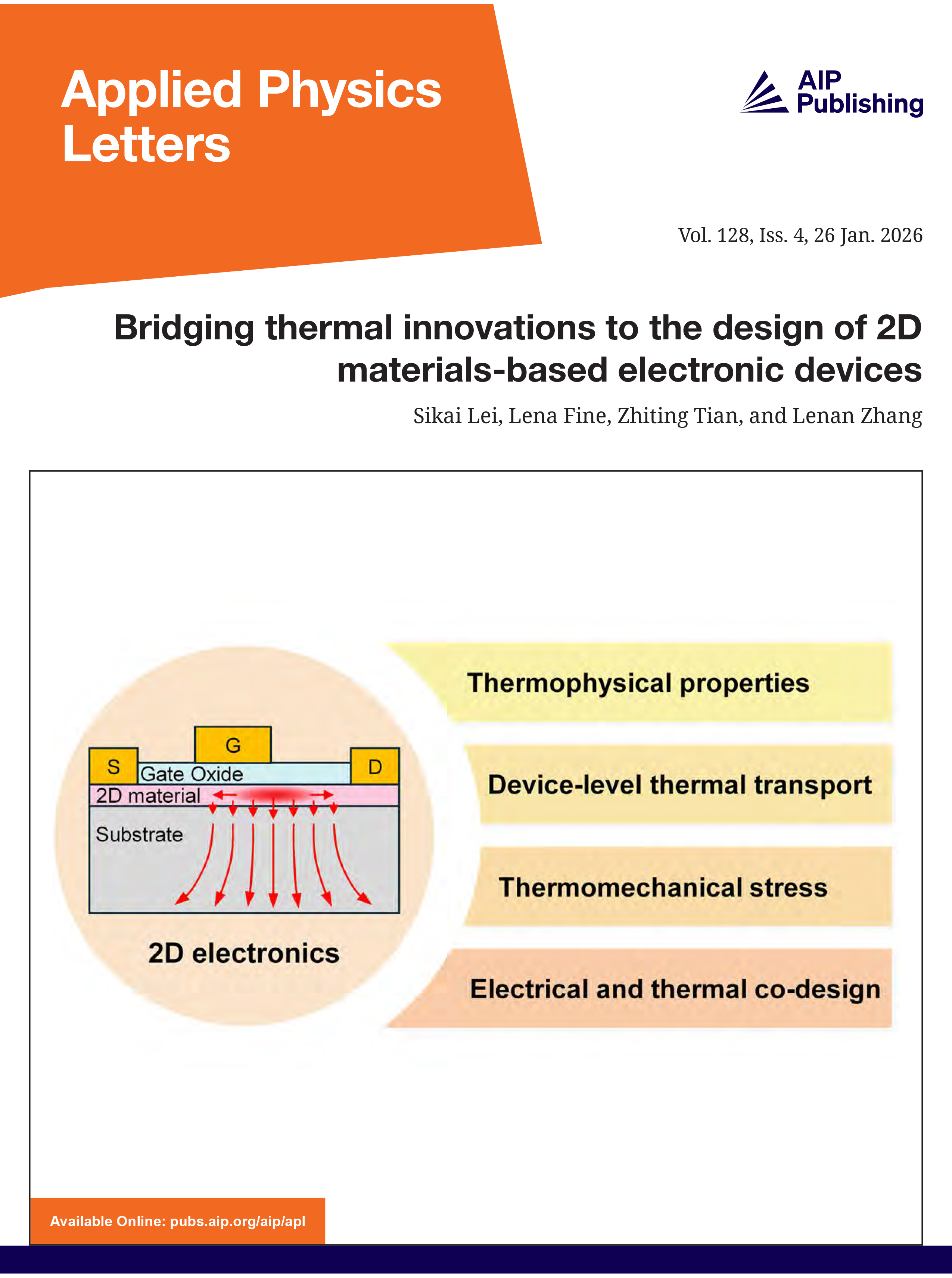 Volume 128 Issue 4 | Applied Physics Letters | AIP Publishing