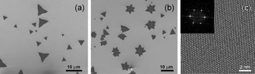 Facile synthesis of MoS2 and MoxW1-xS2 triangular monolayers | APL ...