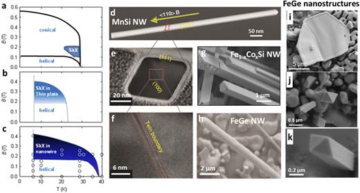 Magnetic skyrmions in nanostructures of non-centrosymmetric materials ...