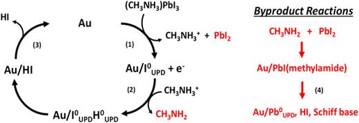 Reactions at noble metal contacts with methylammonium lead triiodide ...