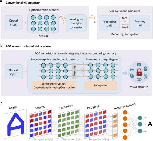 In situ cryptography in a neuromorphic vision sensor based on light-driven memristors | Applied ...