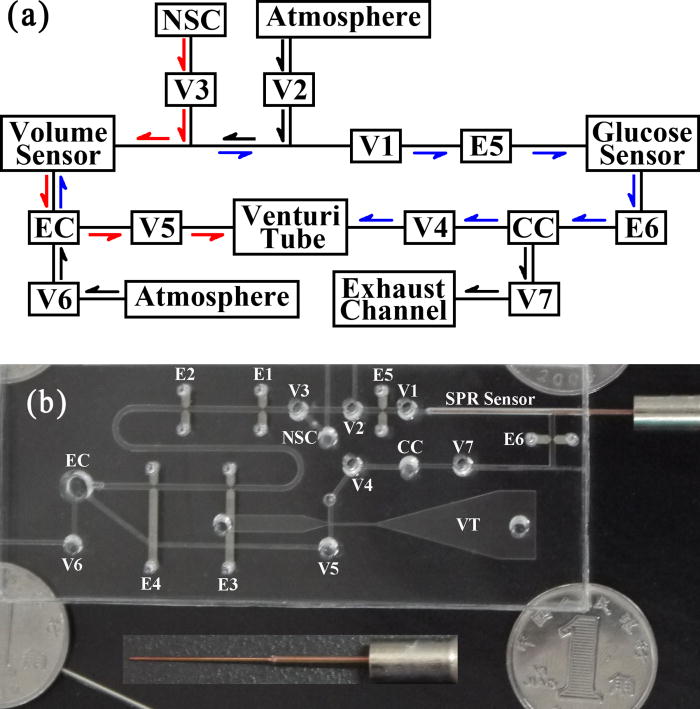 An optofluidic system with volume measurement and surface plasmon ...
