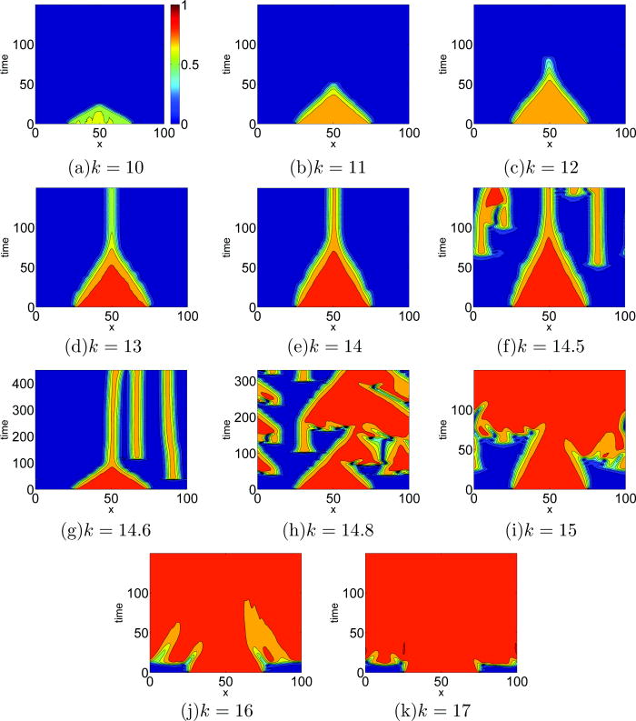 Dynamics and pattern formation in large systems of spatially-coupled ...