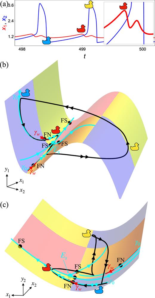 Symmetry-breaking rhythms in coupled, identical fast–slow oscillators ...