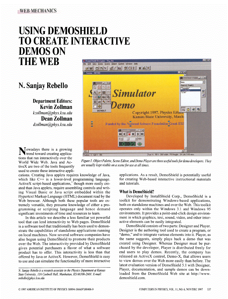 Using Demoshield to Create Interactive Demos on the Web | Computer in ...