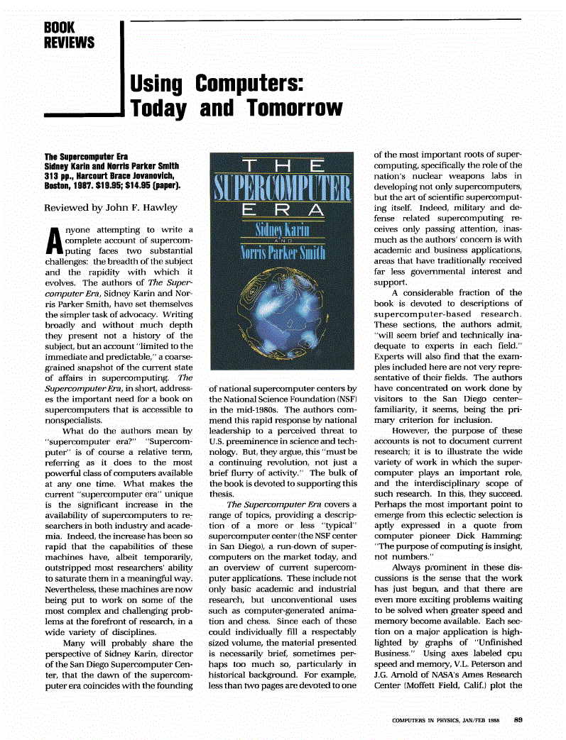 The Supercomputer Era | Computer in Physics | AIP Publishing