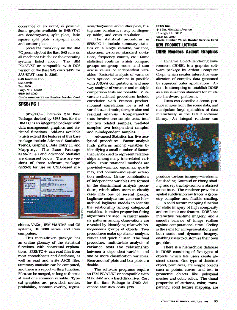 DORE Renders Ardent Graphics | Computer in Physics | AIP Publishing
