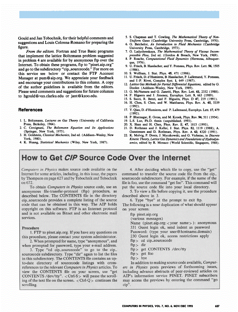 How to Get CIP Source Code Over the Internet | Computer in Physics ...