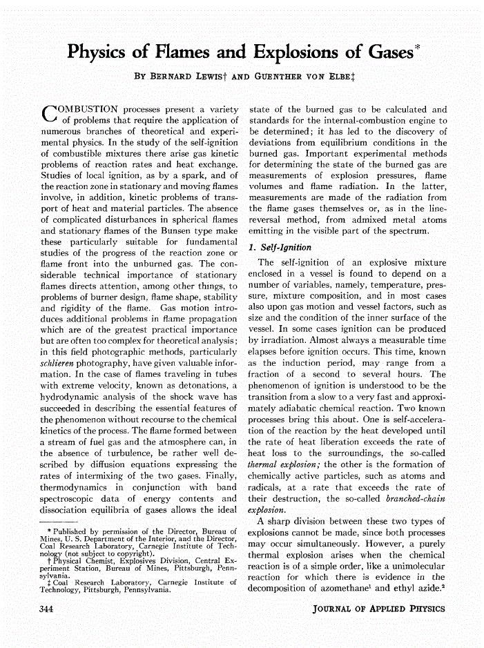 Physics of Flames and Explosions of Gases | Journal of Applied Physics ...