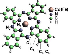 Molecular orientation and ordering in CoPc and FePc thin films grown on ...