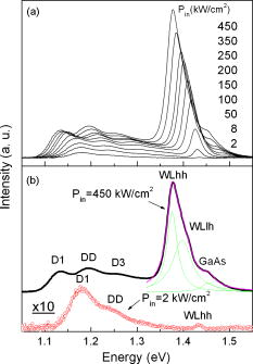 Photoluminescence of self-assembled InAs/GaAs quantum dots excited by ...