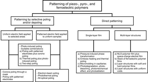 Patterned piezo-, pyro-, and ferroelectricity of poled polymer ...