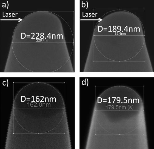 In-situ observation of non-hemispherical tip shape formation during ...